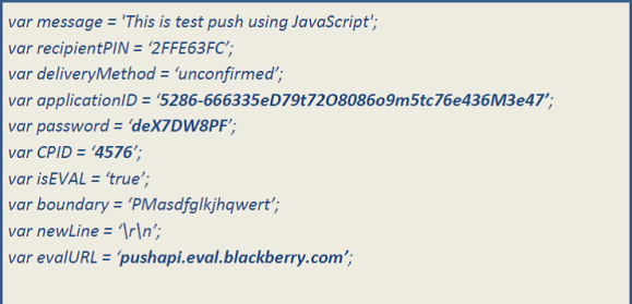 Initiating Public Push using JavaScript